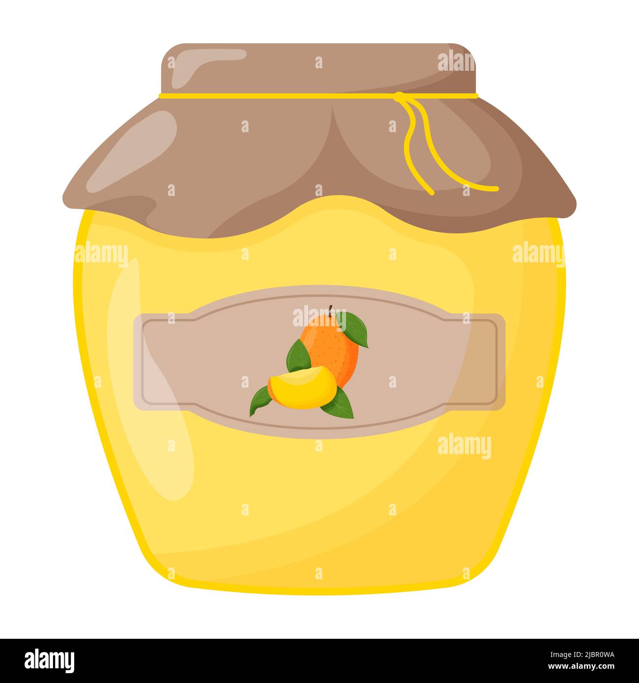 Glass jar of mango jam with closed lid. Cute vector illustration Stock ...