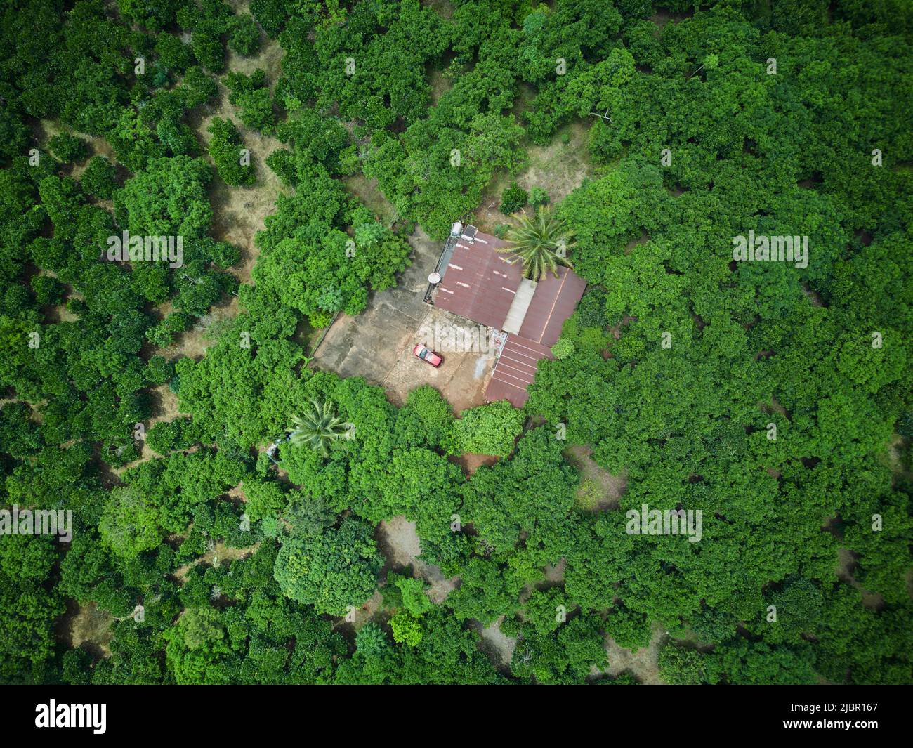 Aerial view of a drone of Long Khanh town, Dong Nai province, Vietnam ...