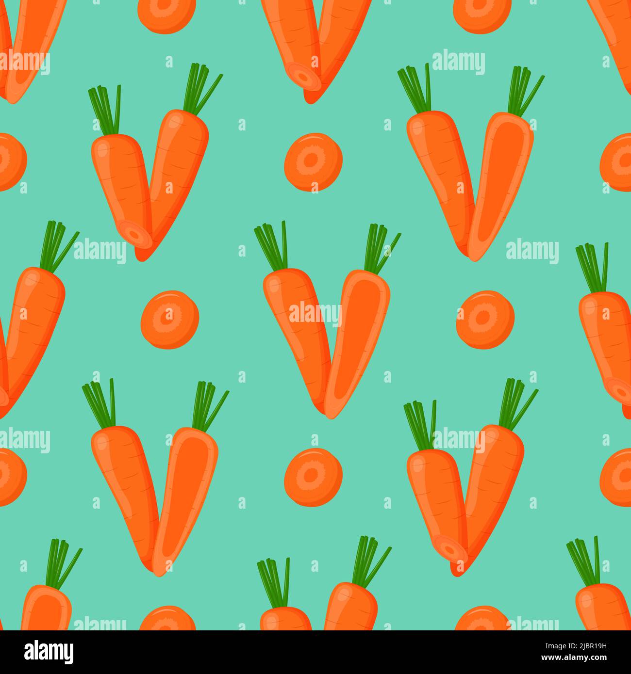 Cute carrot seamless pattern. Flat vector illustration Stock Vector ...