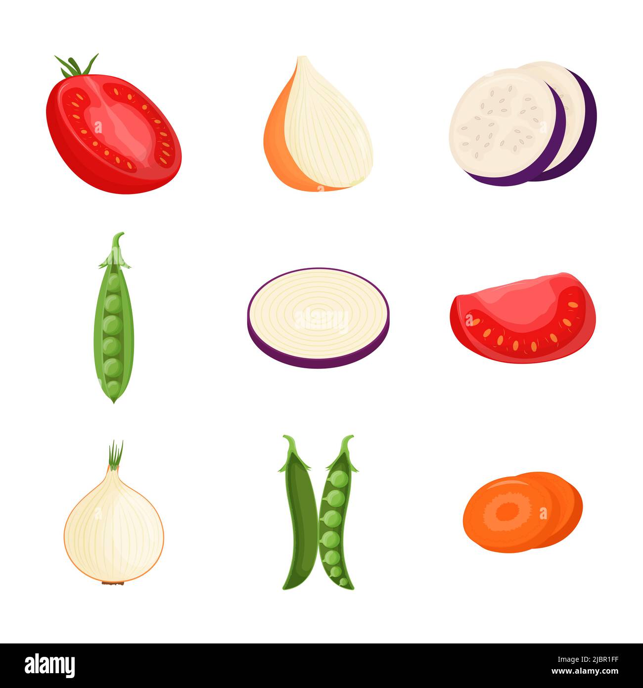 Set of half vegetables. Vegetarian food, healthy eating concept. Tomato ...