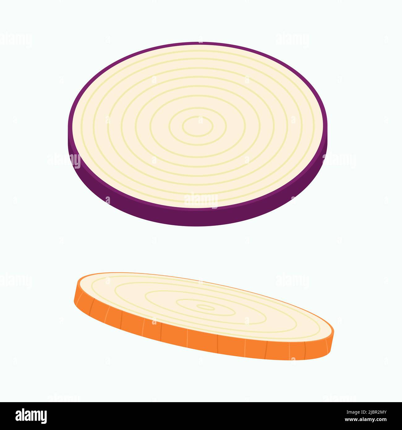 A piece of onion isolated on background. Flat vector illustration Stock ...