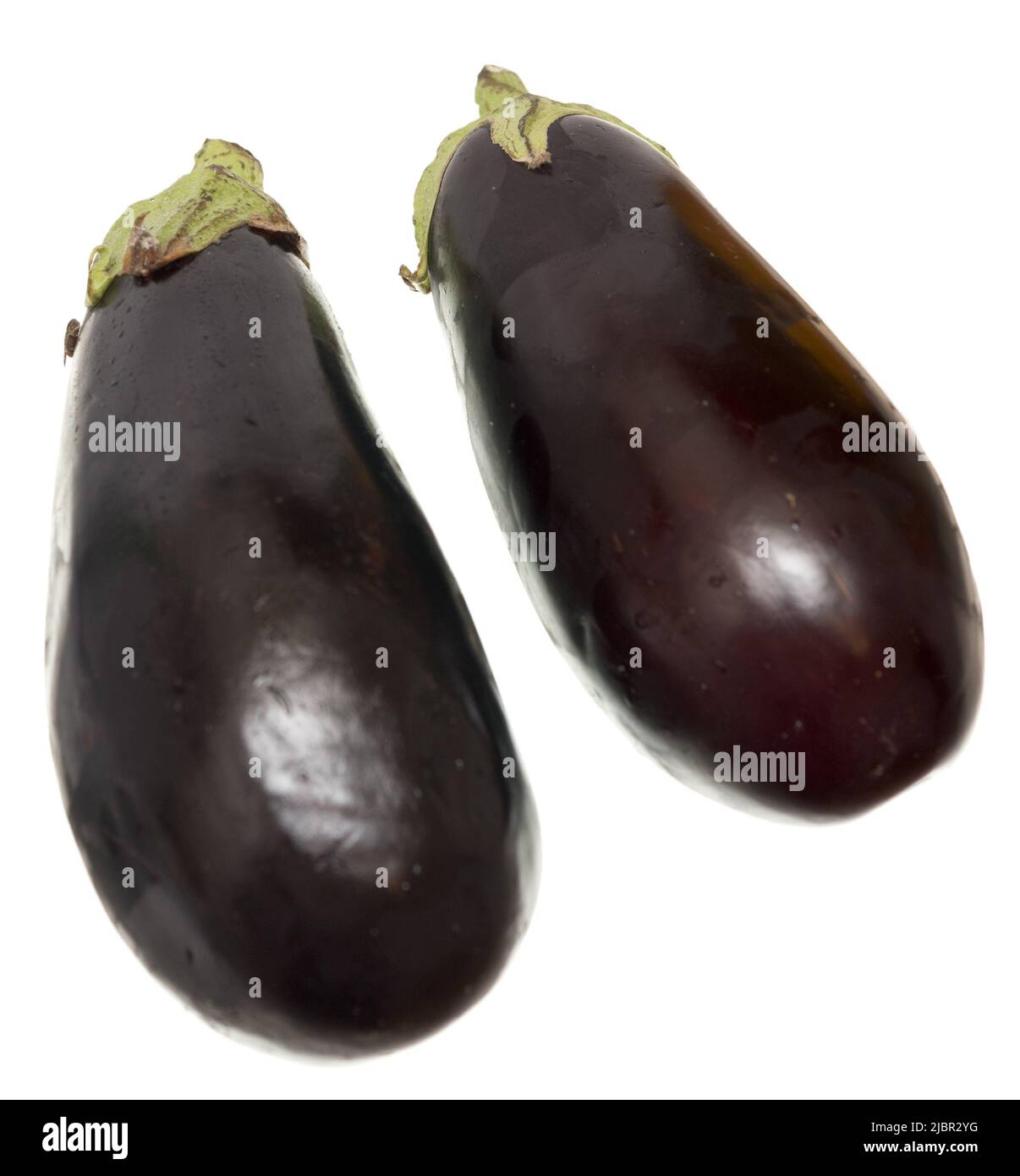Two eggplants isolated on white background Stock Photo - Alamy