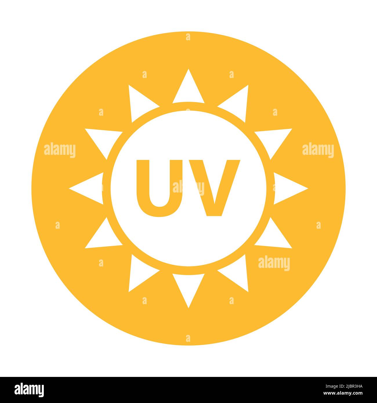 UV radiation icon vector solar ultraviolet light symbol for graphic ...