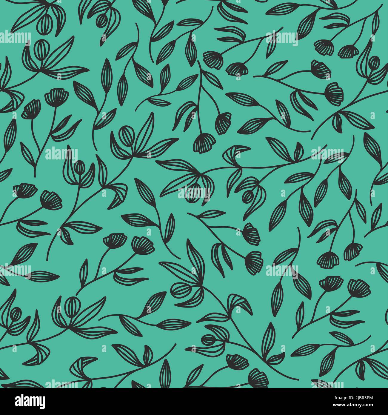 Flowers seamless pattern, floral green background, Seamless pattern for ...
