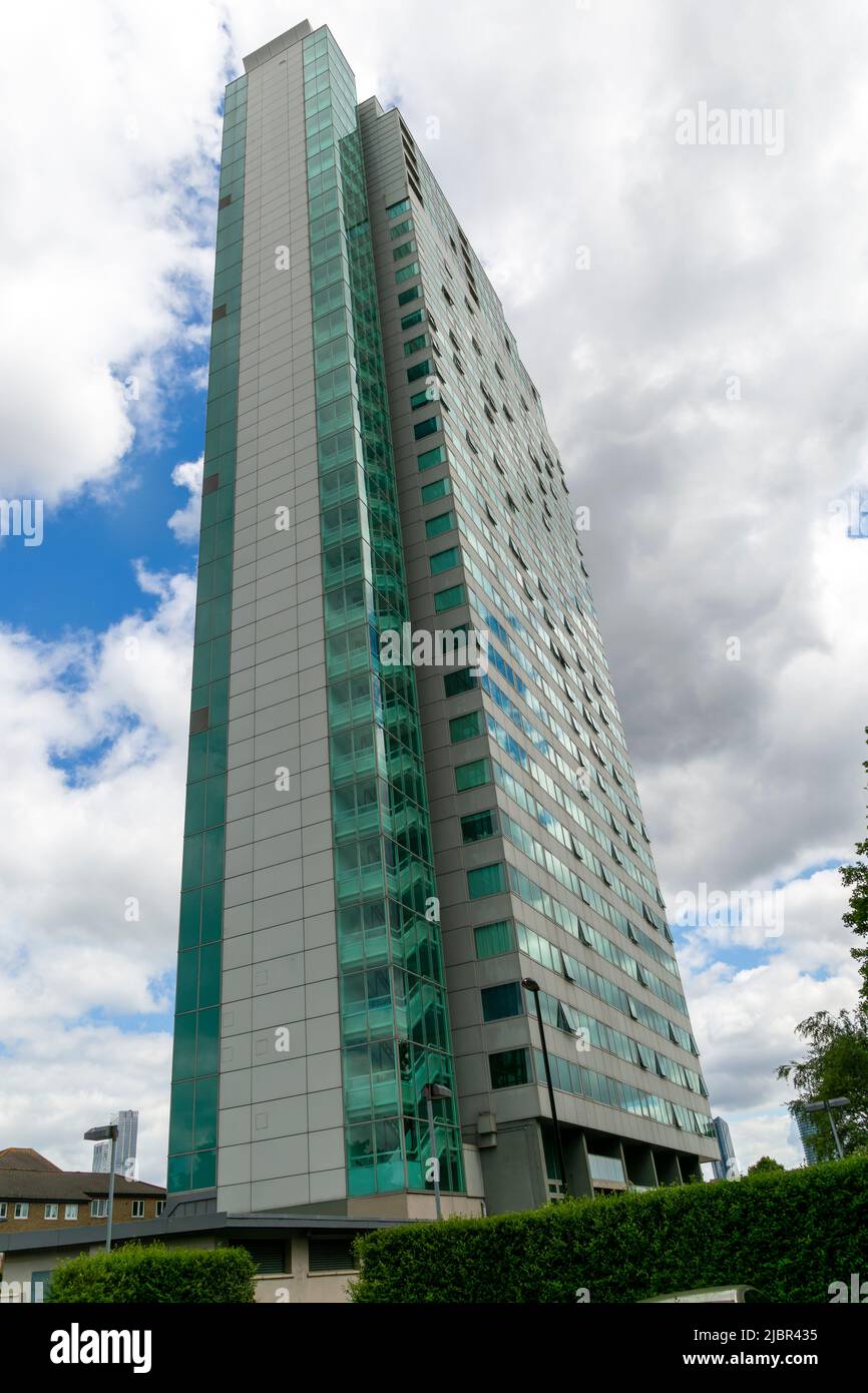 High rise residential tower block, Aragon Tower, Deptford, London SE8 ...