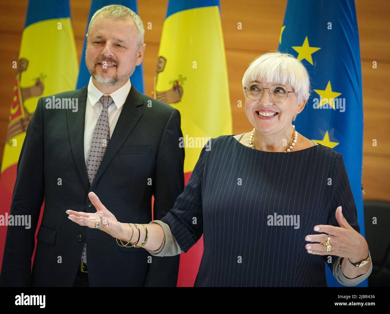 Chisinau, Moldova. 08th June, 2022. Claudia Roth (Bündnis 90/Die Grünen ...
