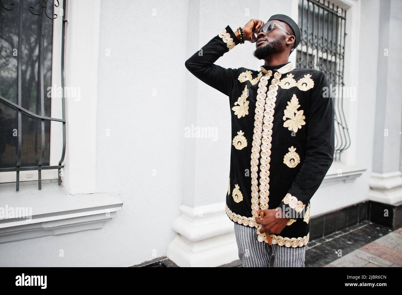 Mega stylish african man in traditional jacket pose. Fashionable black ...