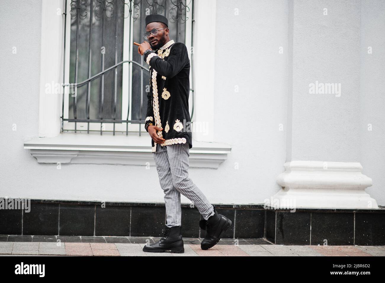 Mega stylish african man in traditional jacket pose. Fashionable black ...