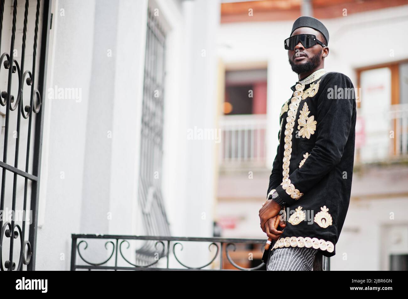 Mega stylish african man in traditional jacket pose. Fashionable black ...