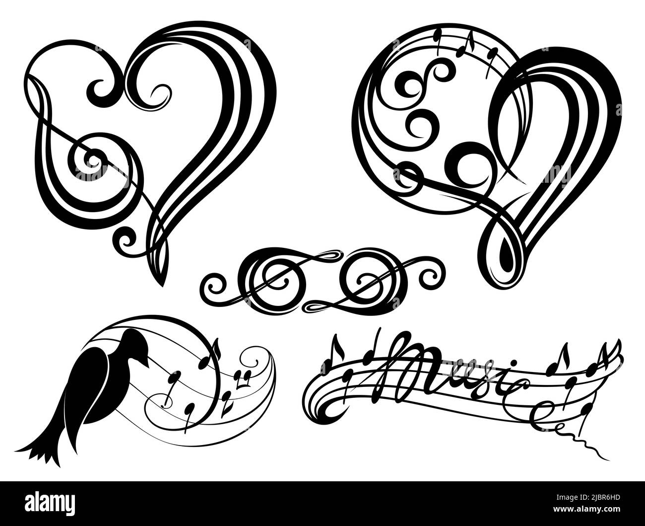 Music Note Heart Tattoo
