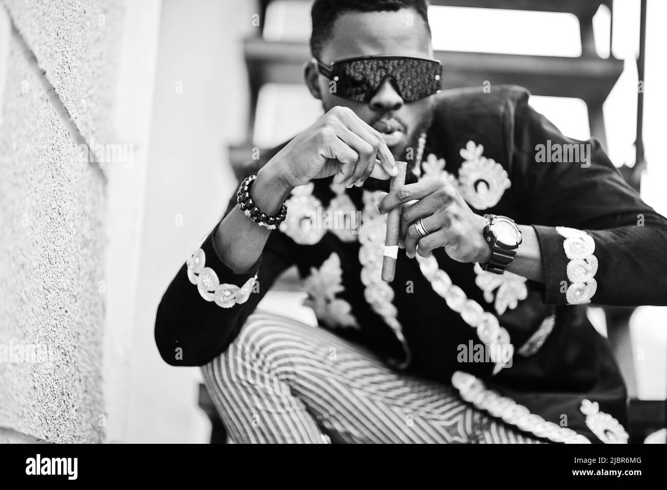 Mega stylish african man in traditional jacket pose. Fashionable black ...