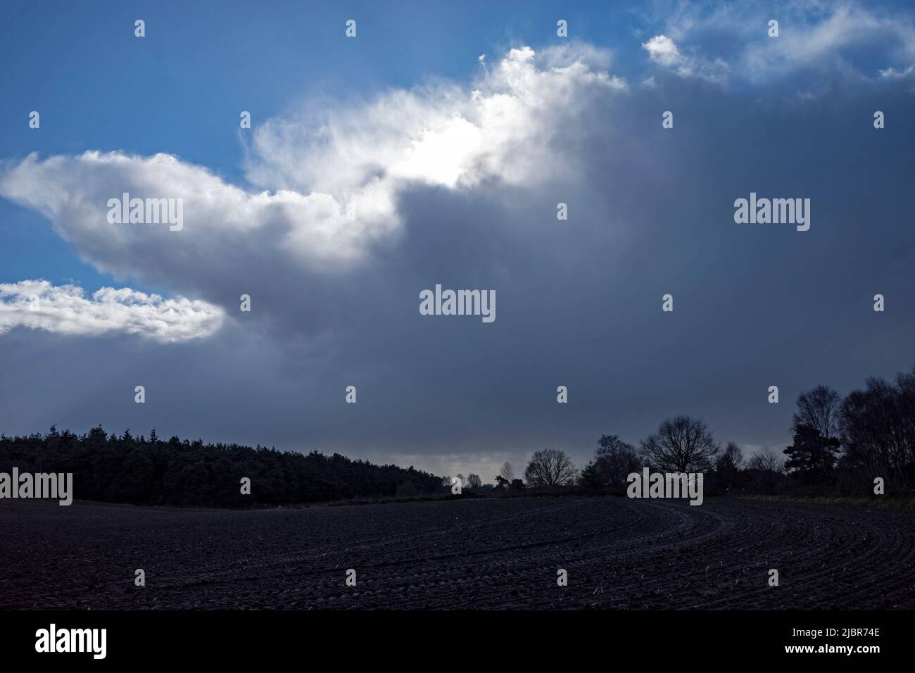 Clouds over Sutton Heath Suffolk England Stock Photo - Alamy