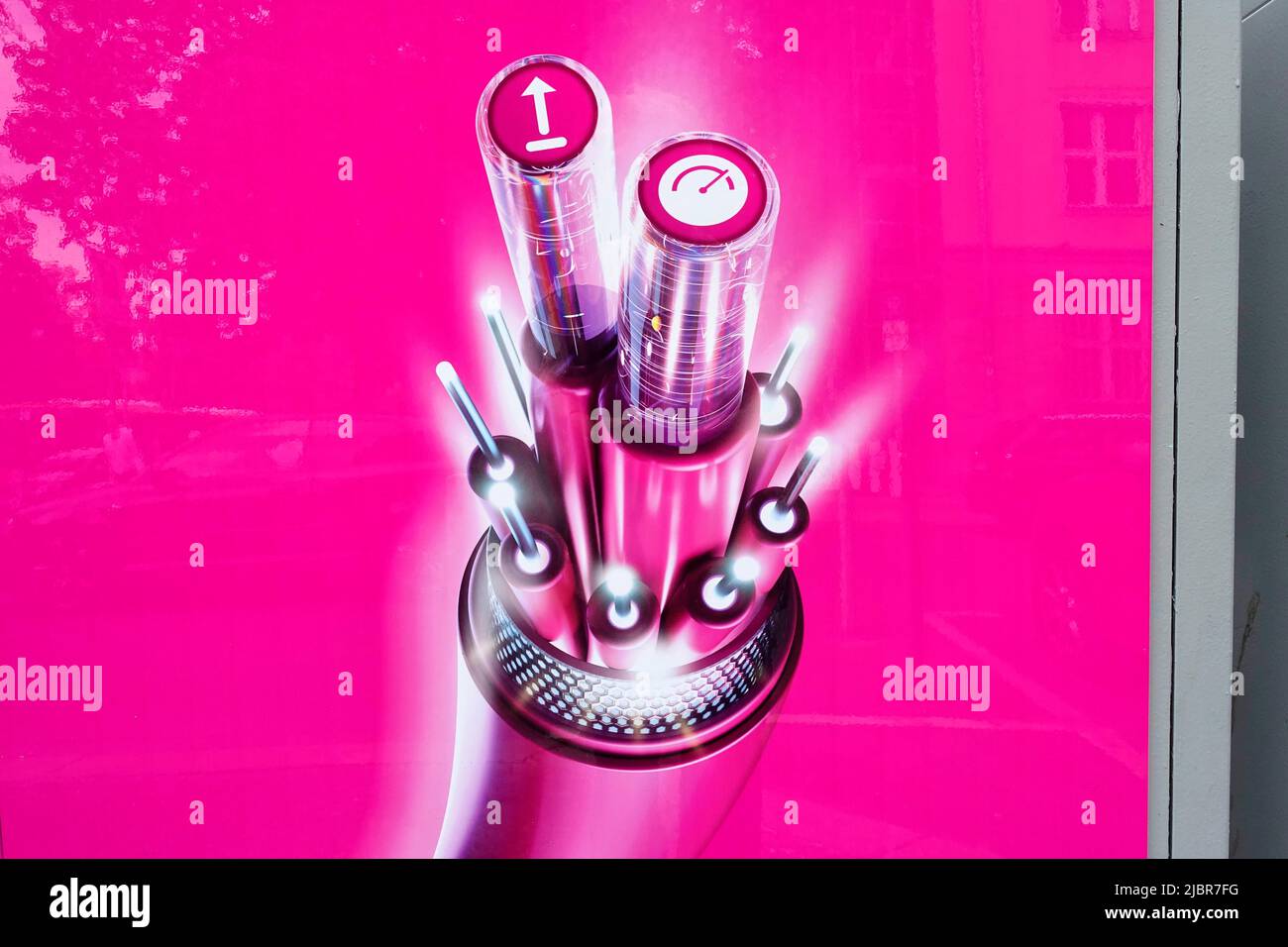 Outdoor advertising of Deutsche Telekom, Berlin, Germany Stock Photo ...