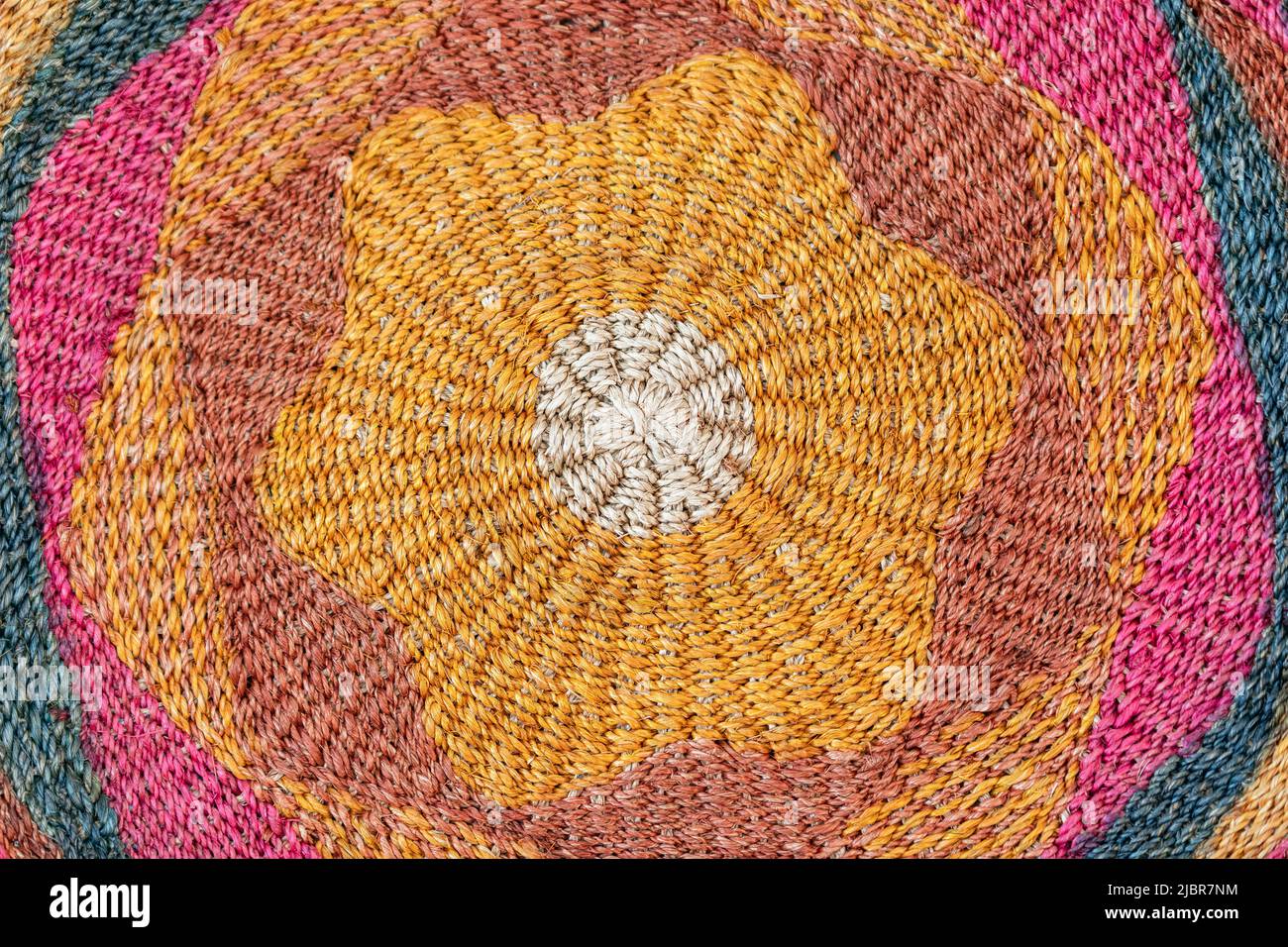 Texture of jute knitted rug (carpet) with characteristic traditional ...