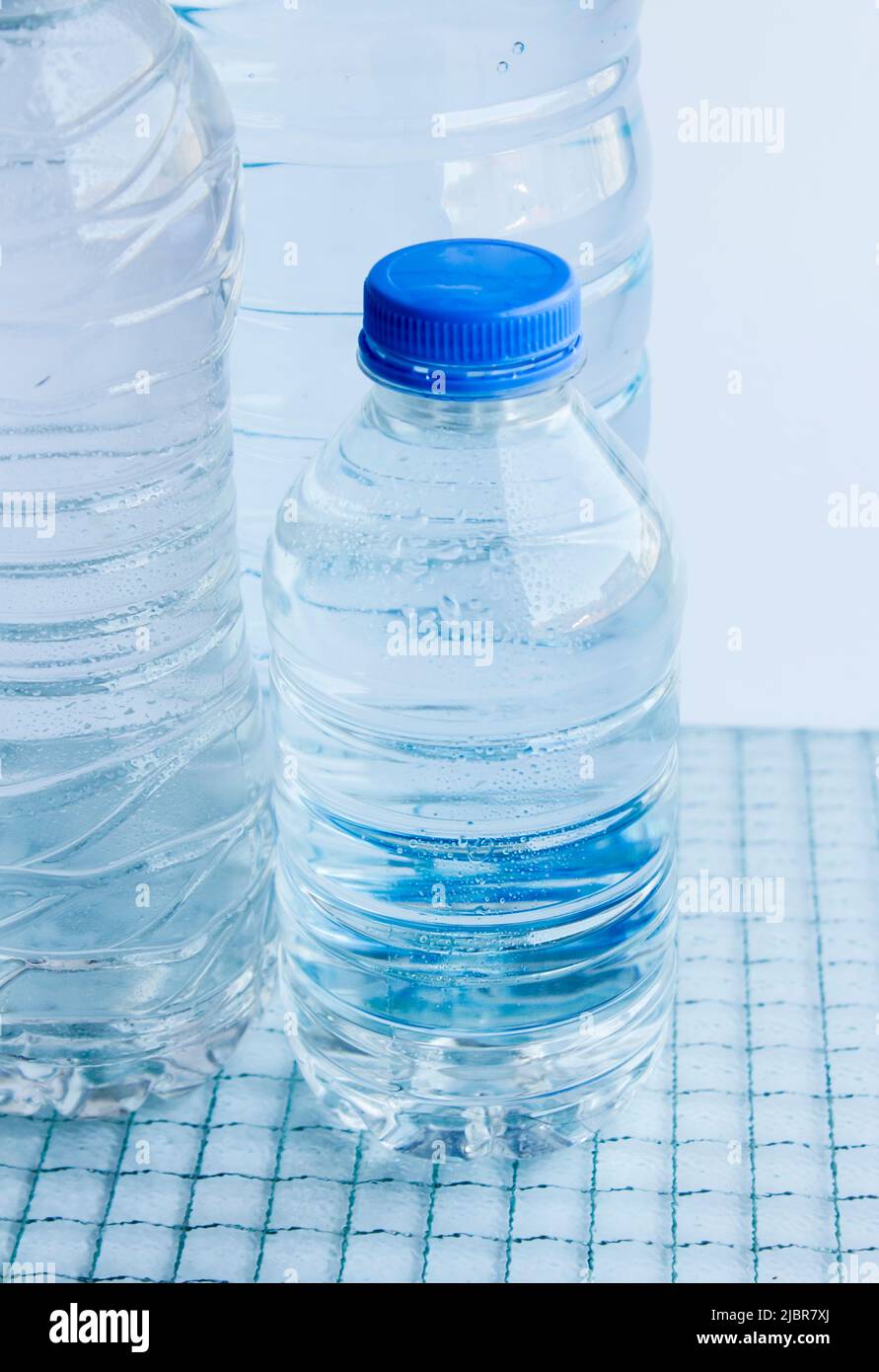 Small plastic pet bottle of natural spring water with 1.5 liters of ...