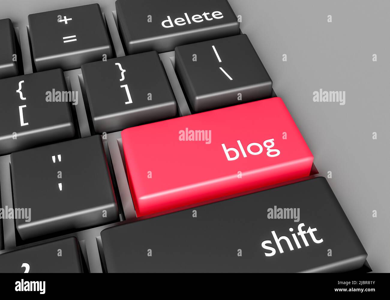 Word blog on keyboard. Blogging concept. Illustration for web blogger ...