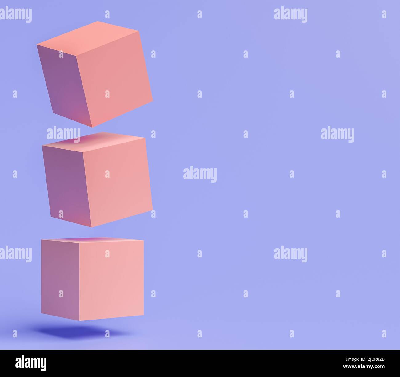 Abstract light background with concept cubes and blank space. 3d rendering Stock Photo - Alamy