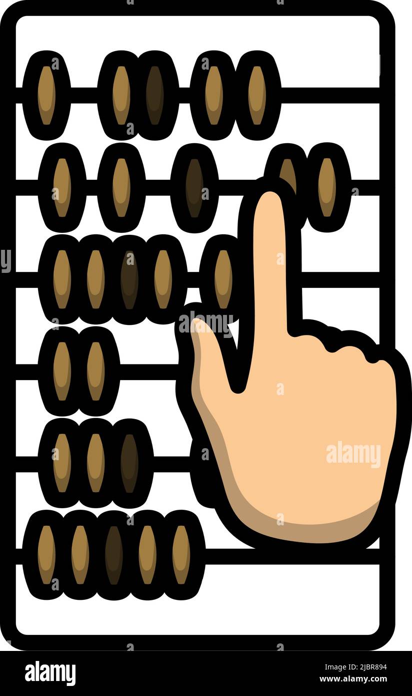 Abacus Icon. Editable Bold Outline With Color Fill Design. Vector ...