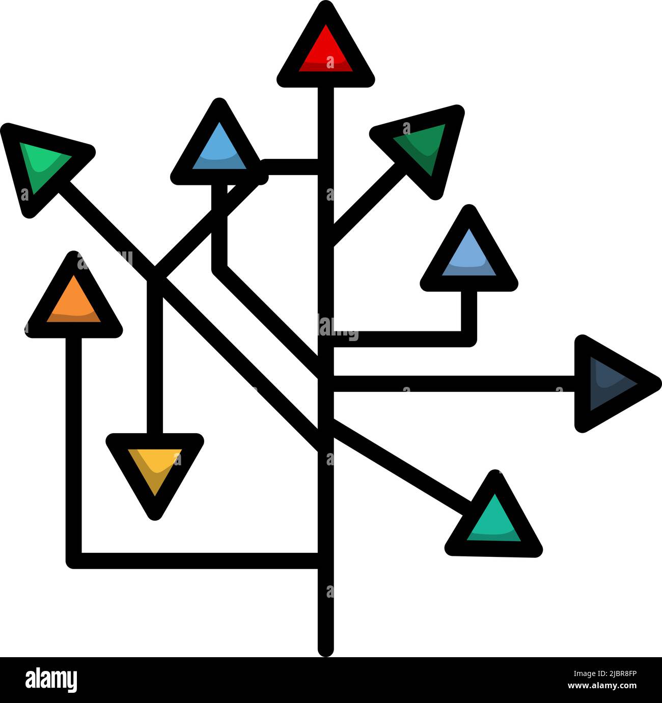 Direction Arrows Icon. Editable Bold Outline With Color Fill Design ...