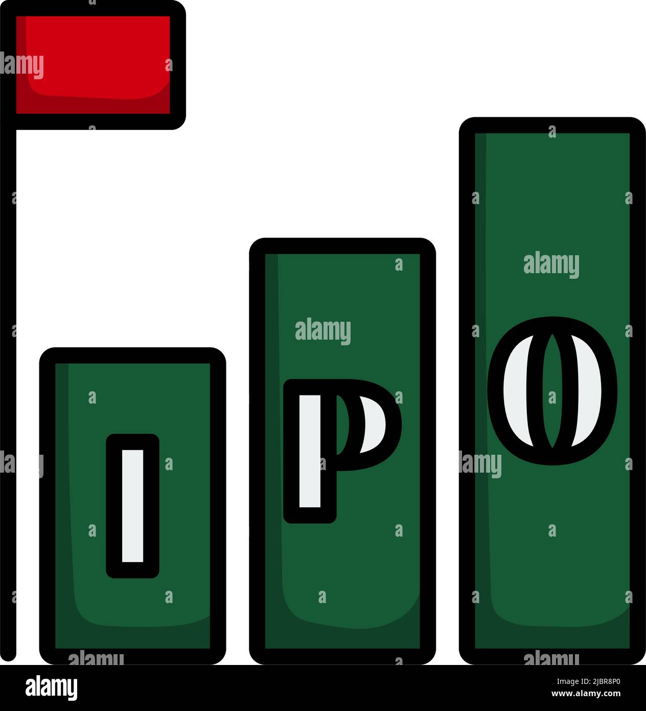 Ipo Icon. Editable Bold Outline With Color Fill Design. Vector ...