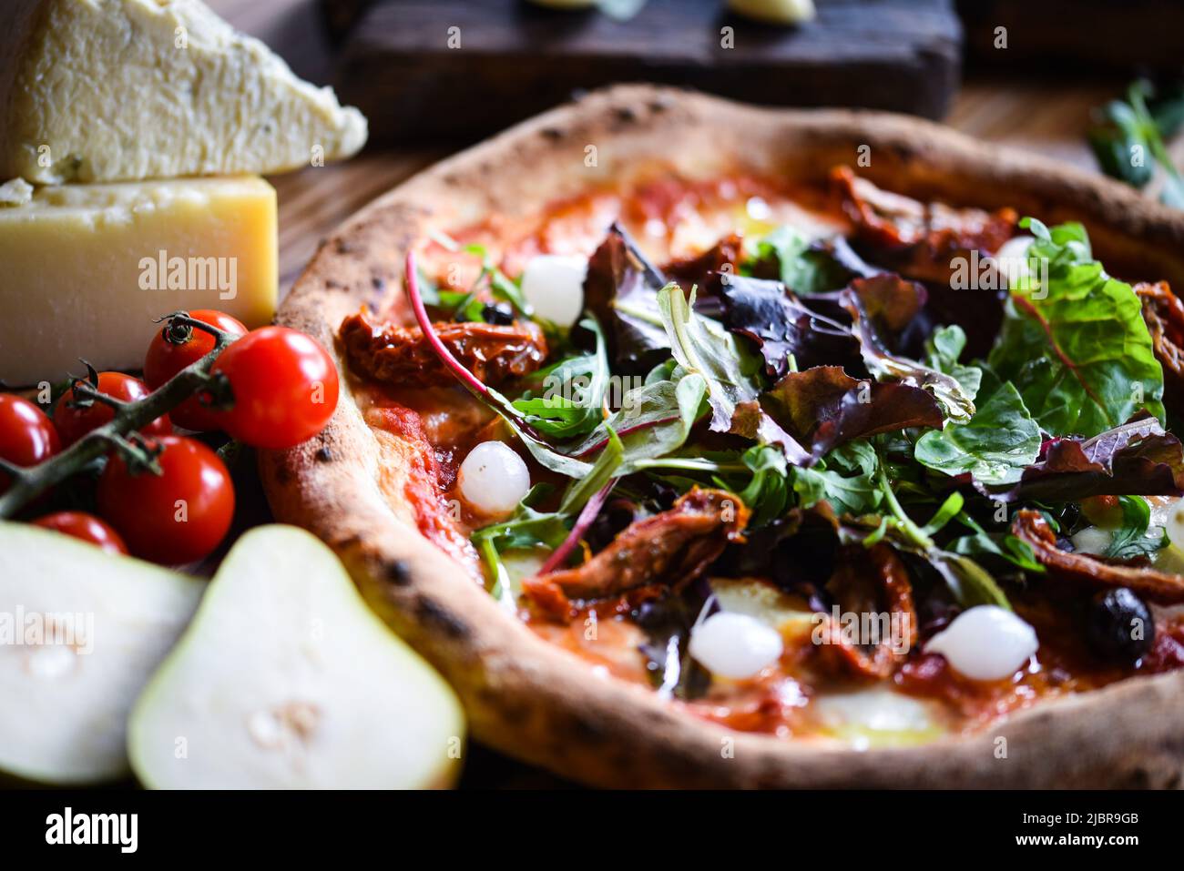 delicious Italian pizza with fresh ingredients Stock Photo - Alamy