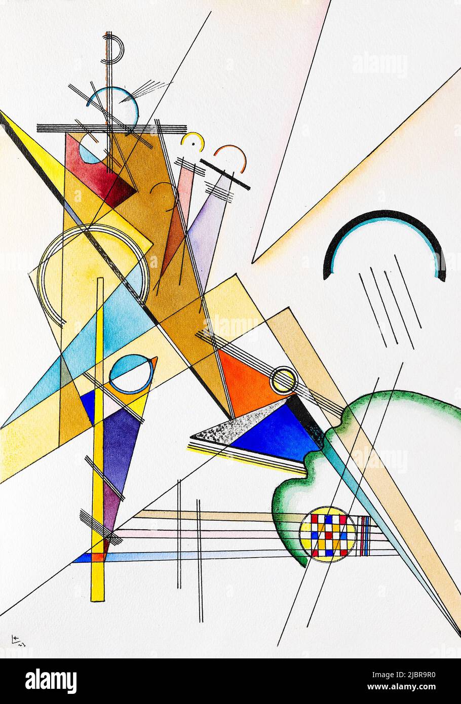 Wassily Kandinsky, Gewebe, abstract drawing in watercolour and india ...