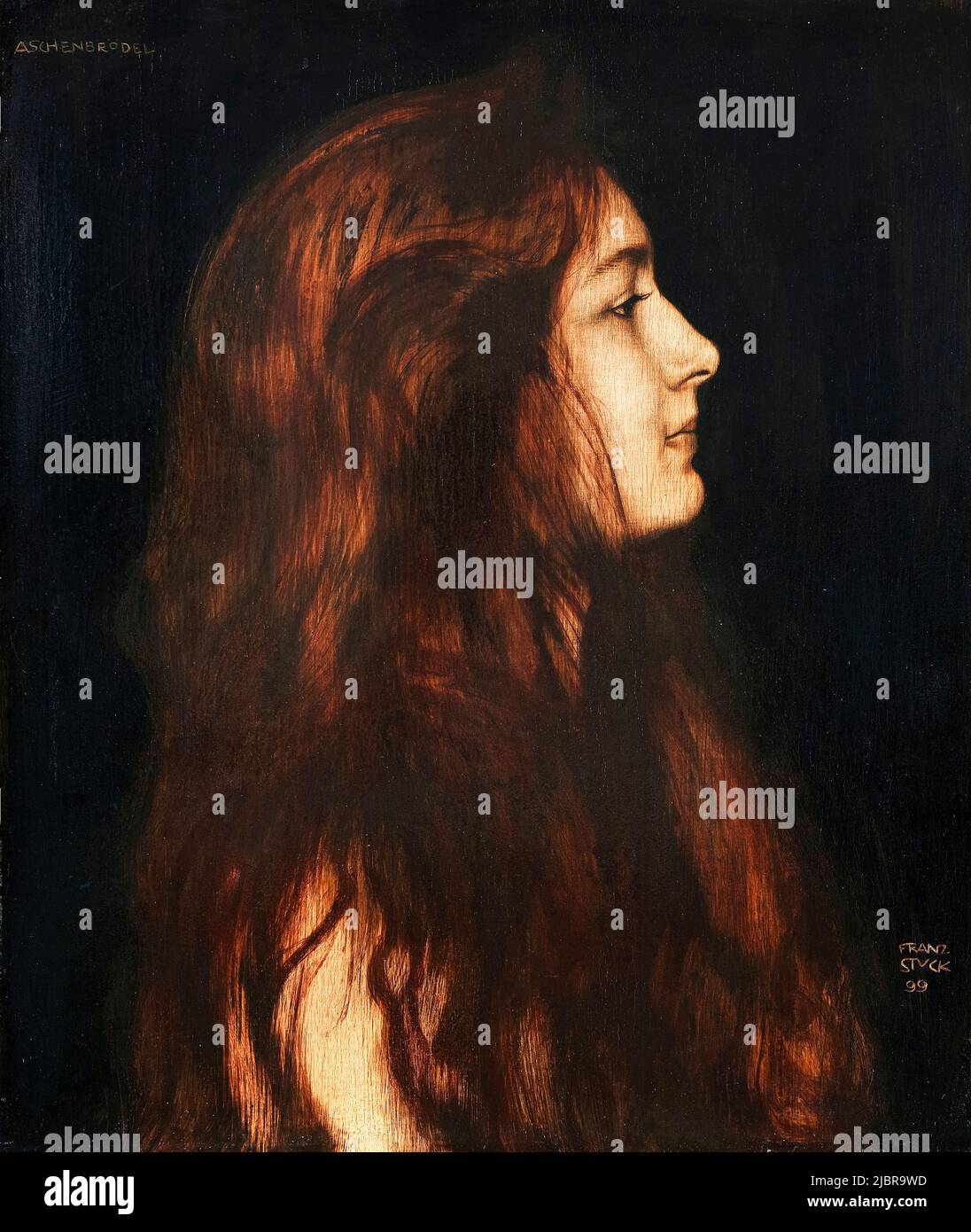 Franz von Stuck, Cinderella, painting in oil on panel, 1899 Stock Photo ...