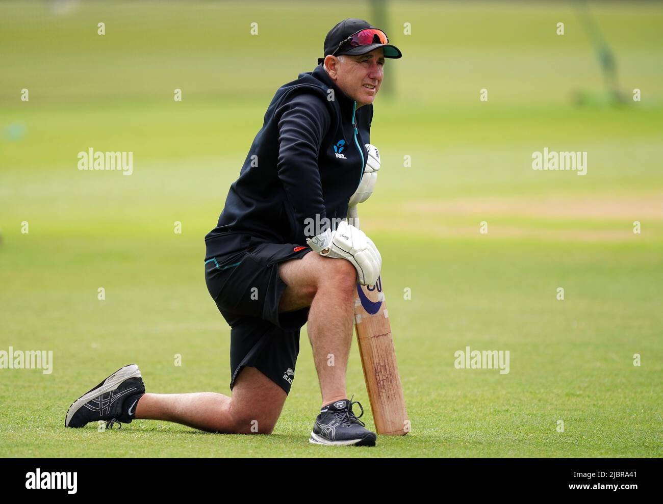 New Zealand coach Gary Stead during a nets session at Trent Bridge ...