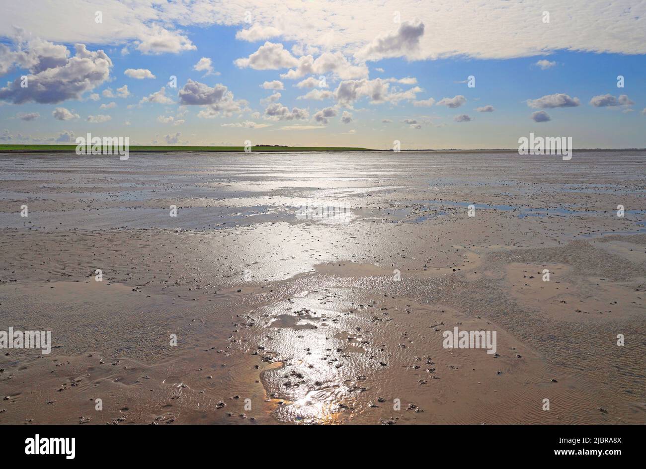 The Wadden Sea National Park near the Peninsula Nordstrand, Germany ...