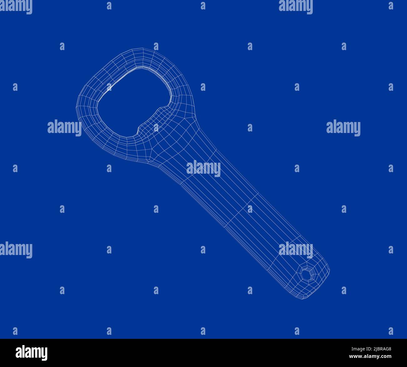 3D wire-frame model of bottle opener Stock Photo - Alamy