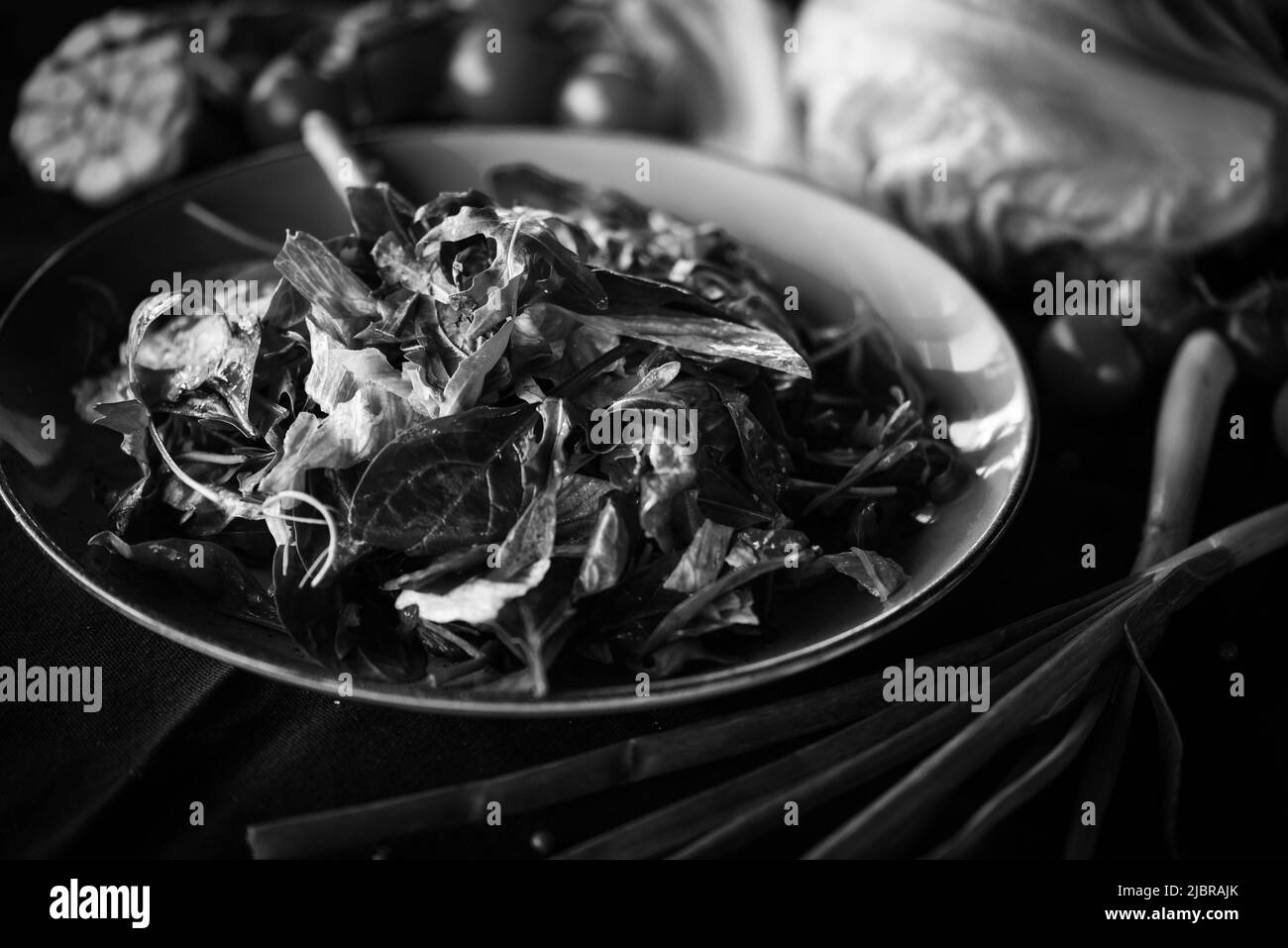 mix of fresh lettuce close up Stock Photo - Alamy