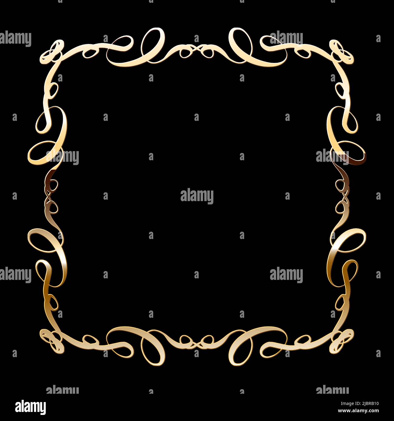Vector luxury golden frame. Ornamental shiny gold decorative design ...