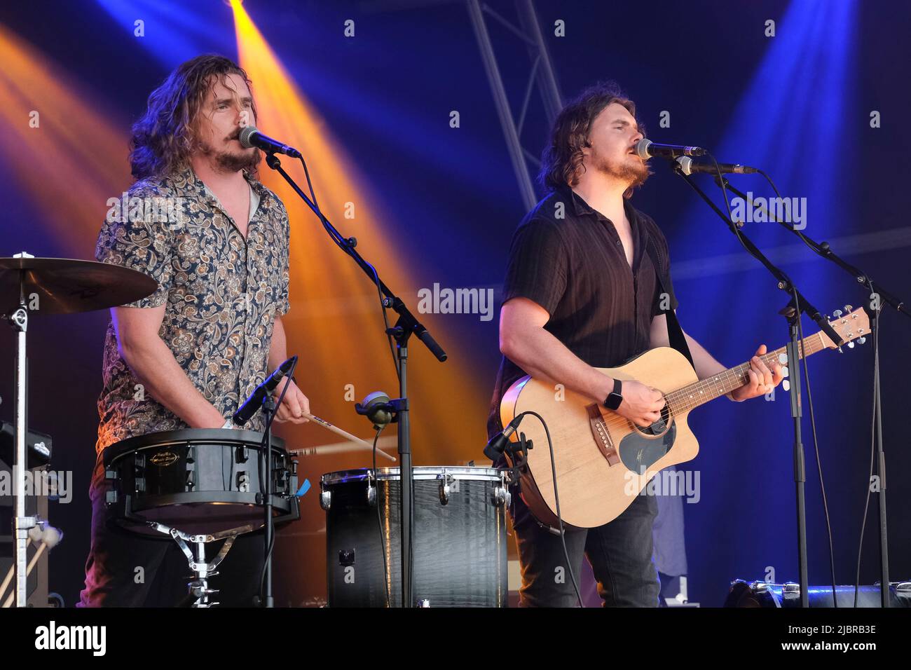 Jack and Patrick Pierce of The Pierce Brothers performing at Wychwood ...