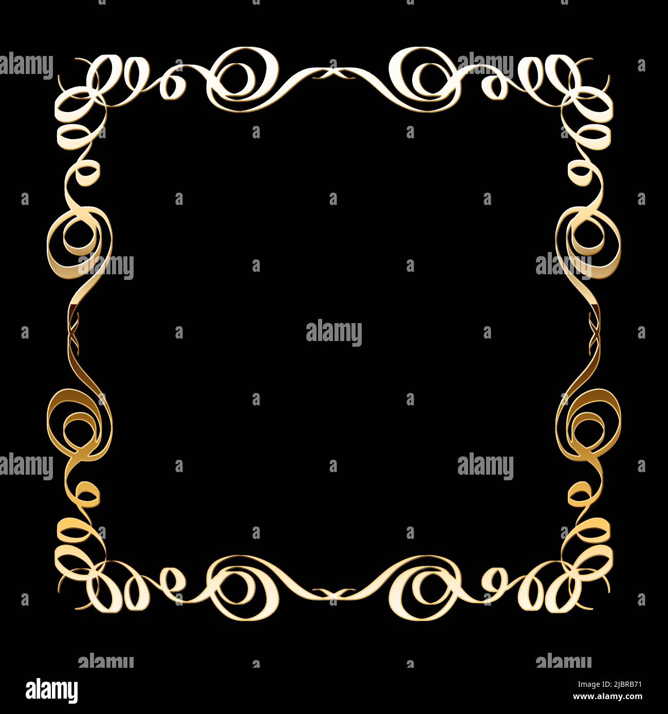 Vector luxury golden frame. Ornamental shiny gold decorative design ...