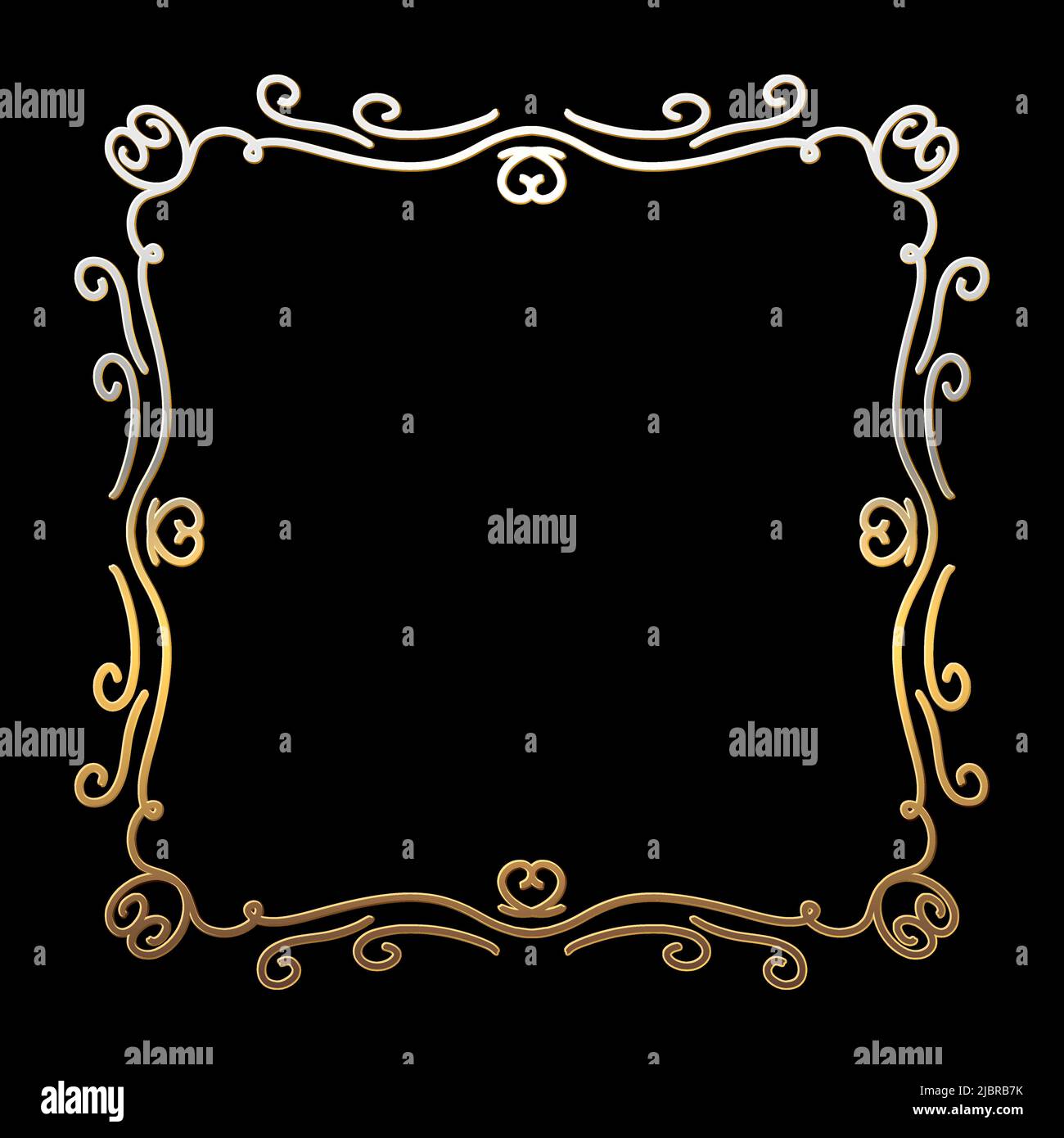 Vector luxury golden frame. Ornamental shiny gold decorative design ...