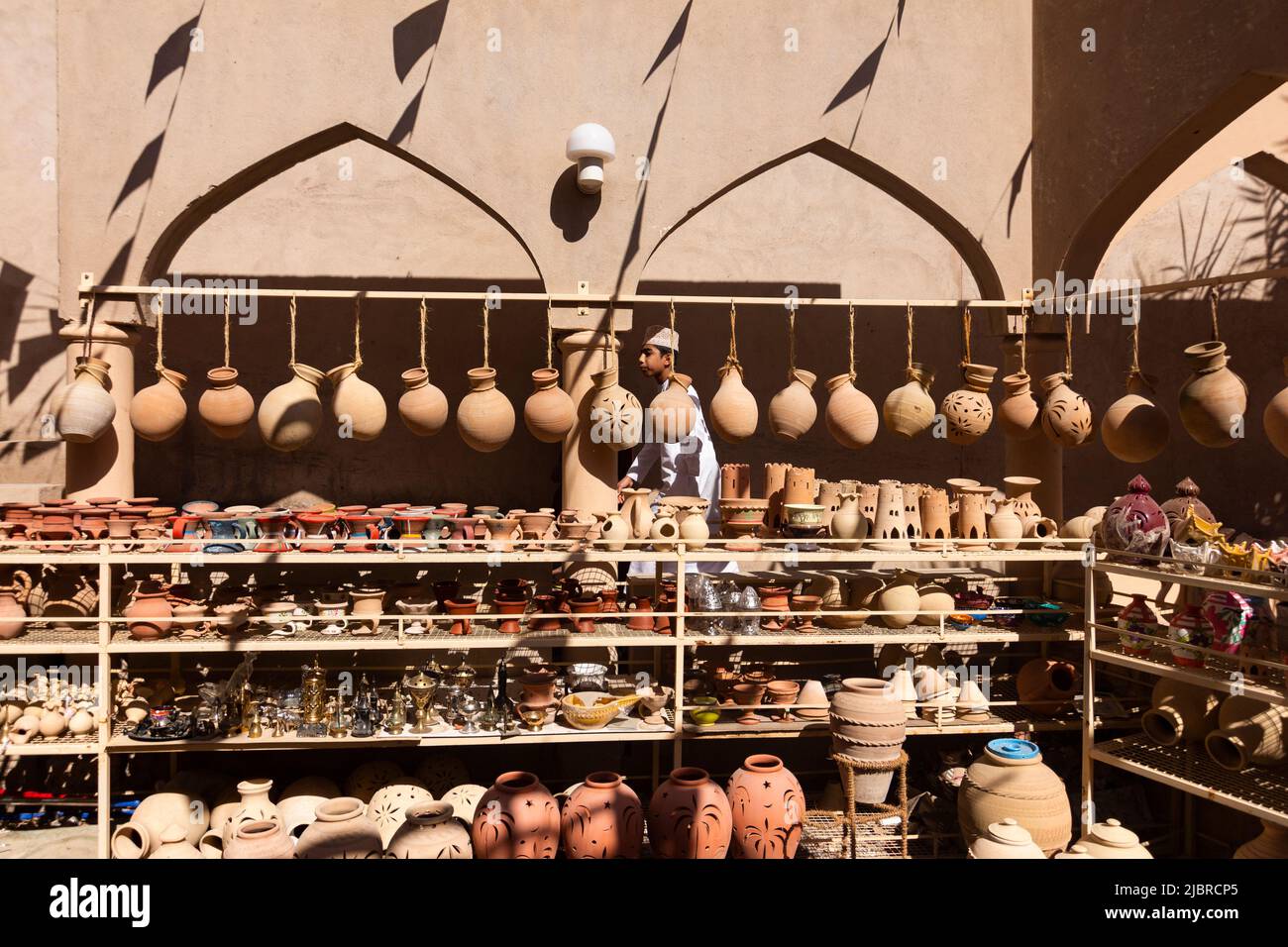 Traditional pottery market in Nizwa, Oman, showcasing handmade clay ...