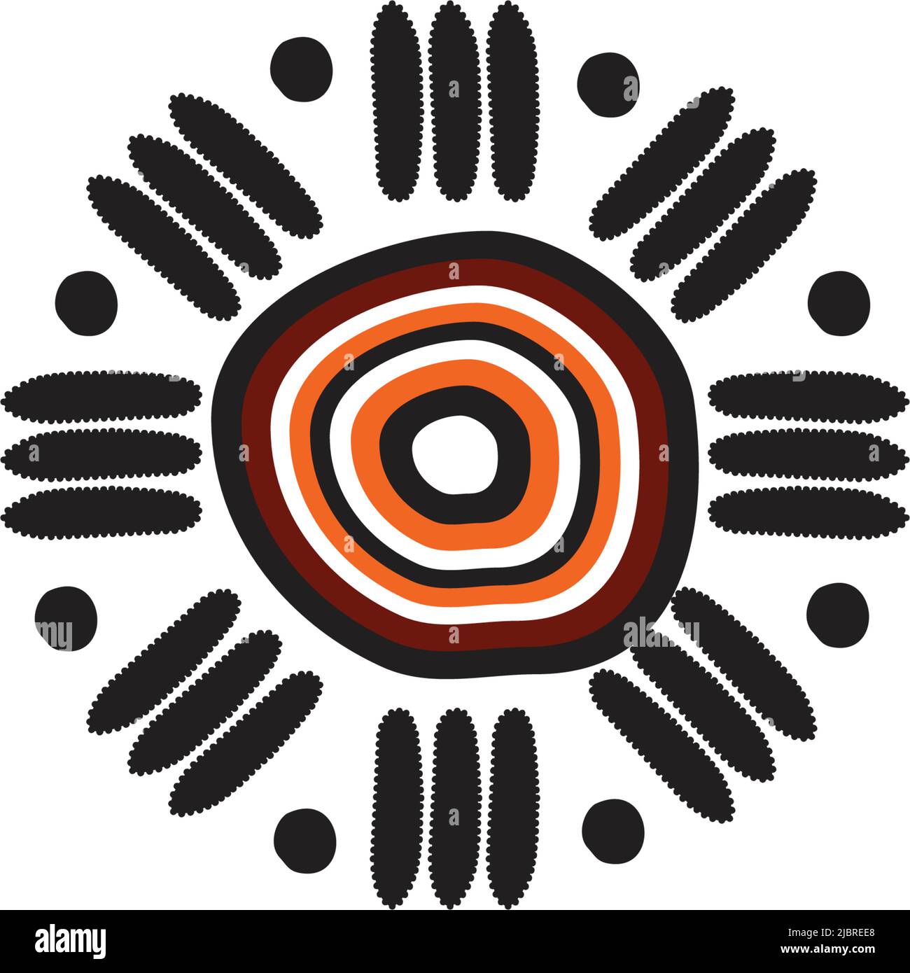 Aboriginal art dots painting icon logo design vector template Stock ...