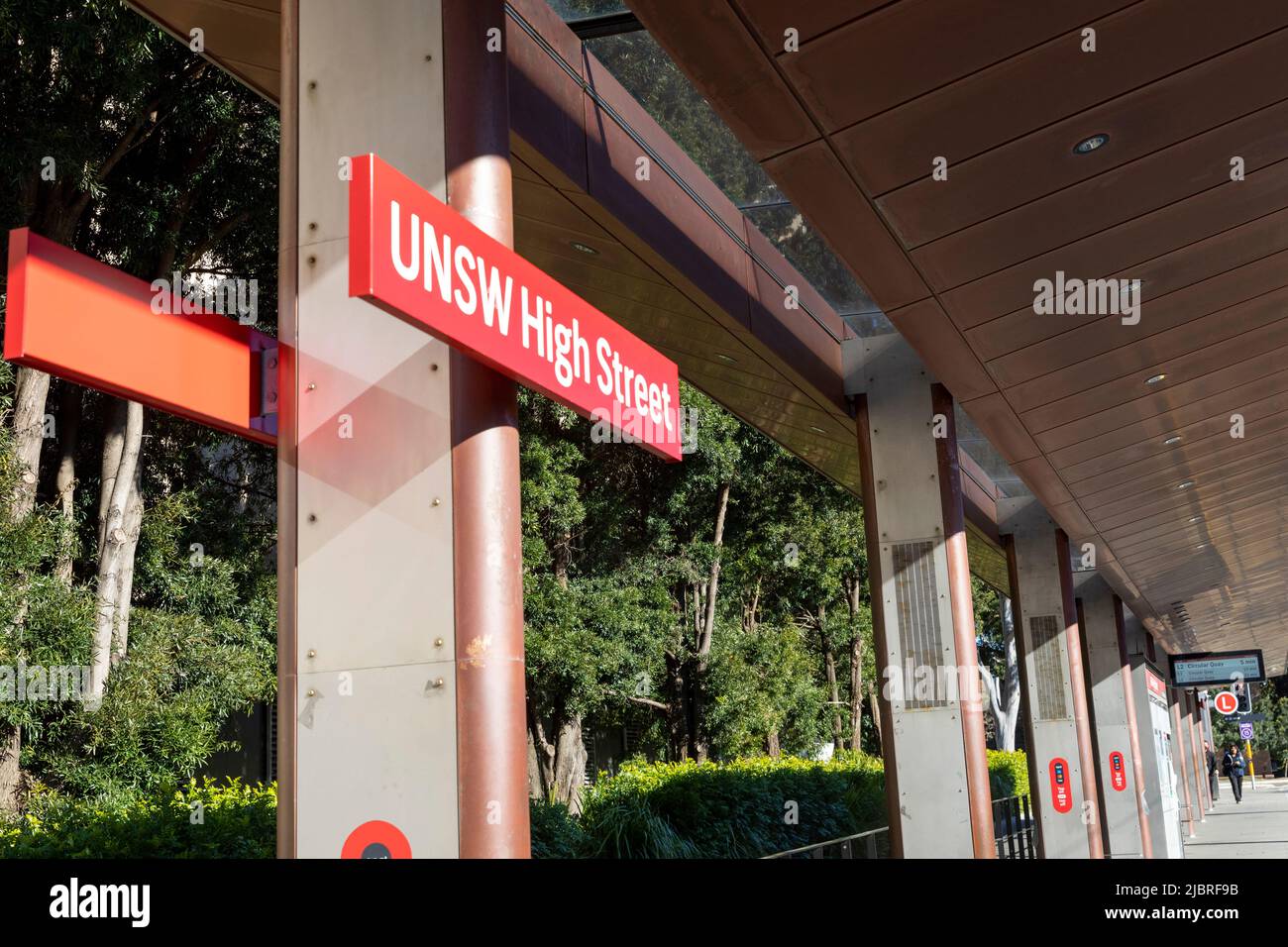UNSW. High Street light rail station stop at the UNSW University ...