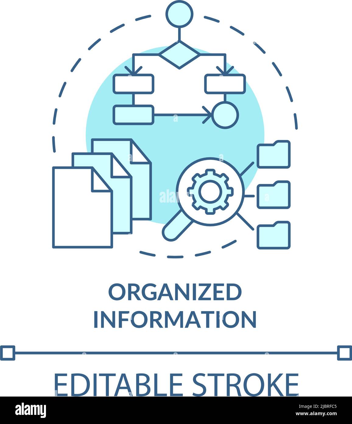 Organized information turquoise concept icon Stock Vector Image & Art ...