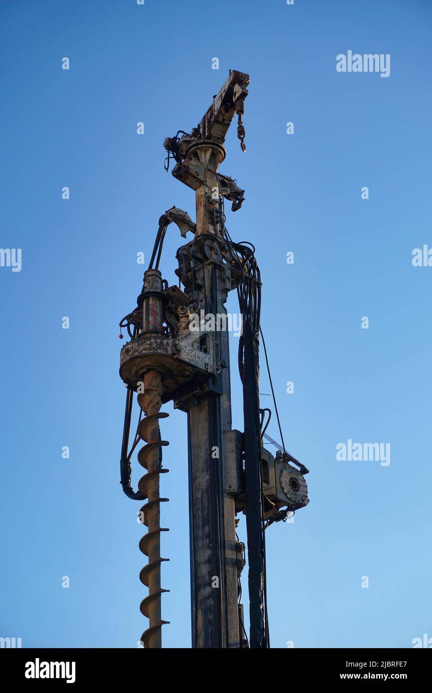 Construction site machinery - drill Stock Photo - Alamy