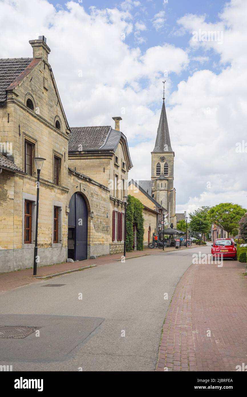 The small village of Scheulder, with church, South Limburg, Netherlands ...