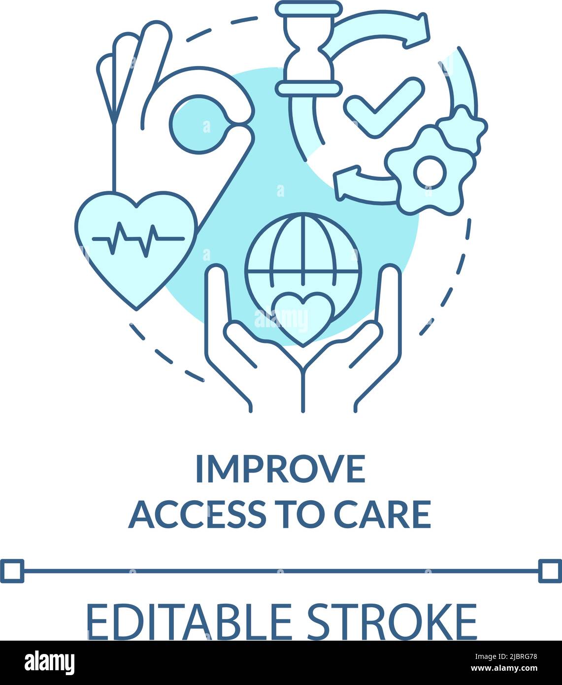 Improve access to care turquoise concept icon Stock Vector Image & Art ...