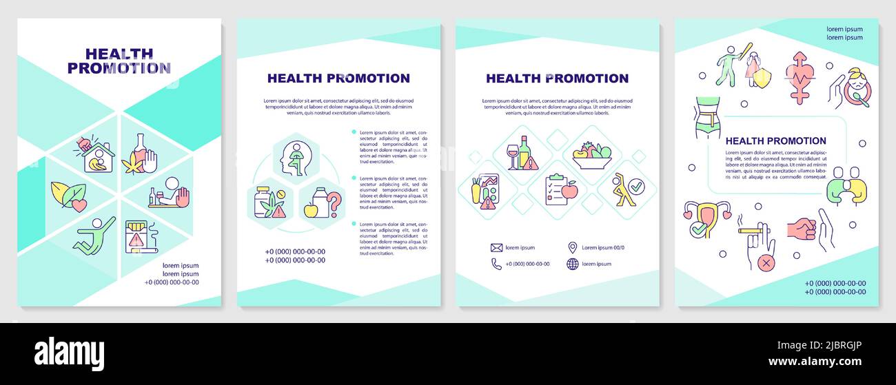 Health promotion mint brochure template Stock Vector Image & Art - Alamy