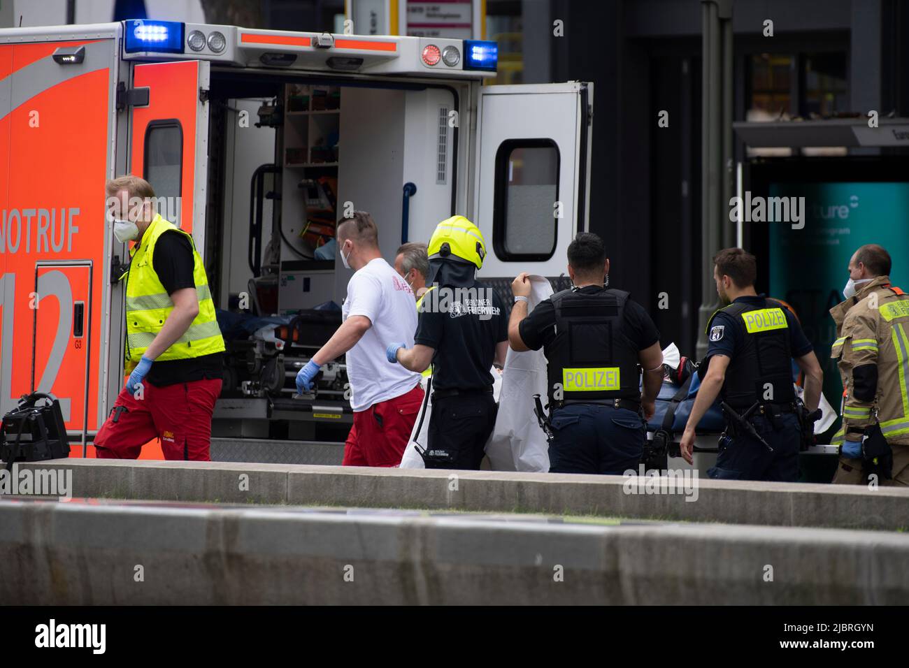 Berlin, Germany. 08th June, 2022. Employees of ambulance service ...