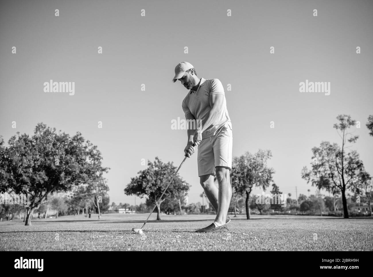 professional sport outdoor. male golf player on professional golf ...