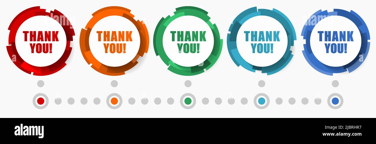Thank you concept vector icon set, flat design pointers, infographic ...