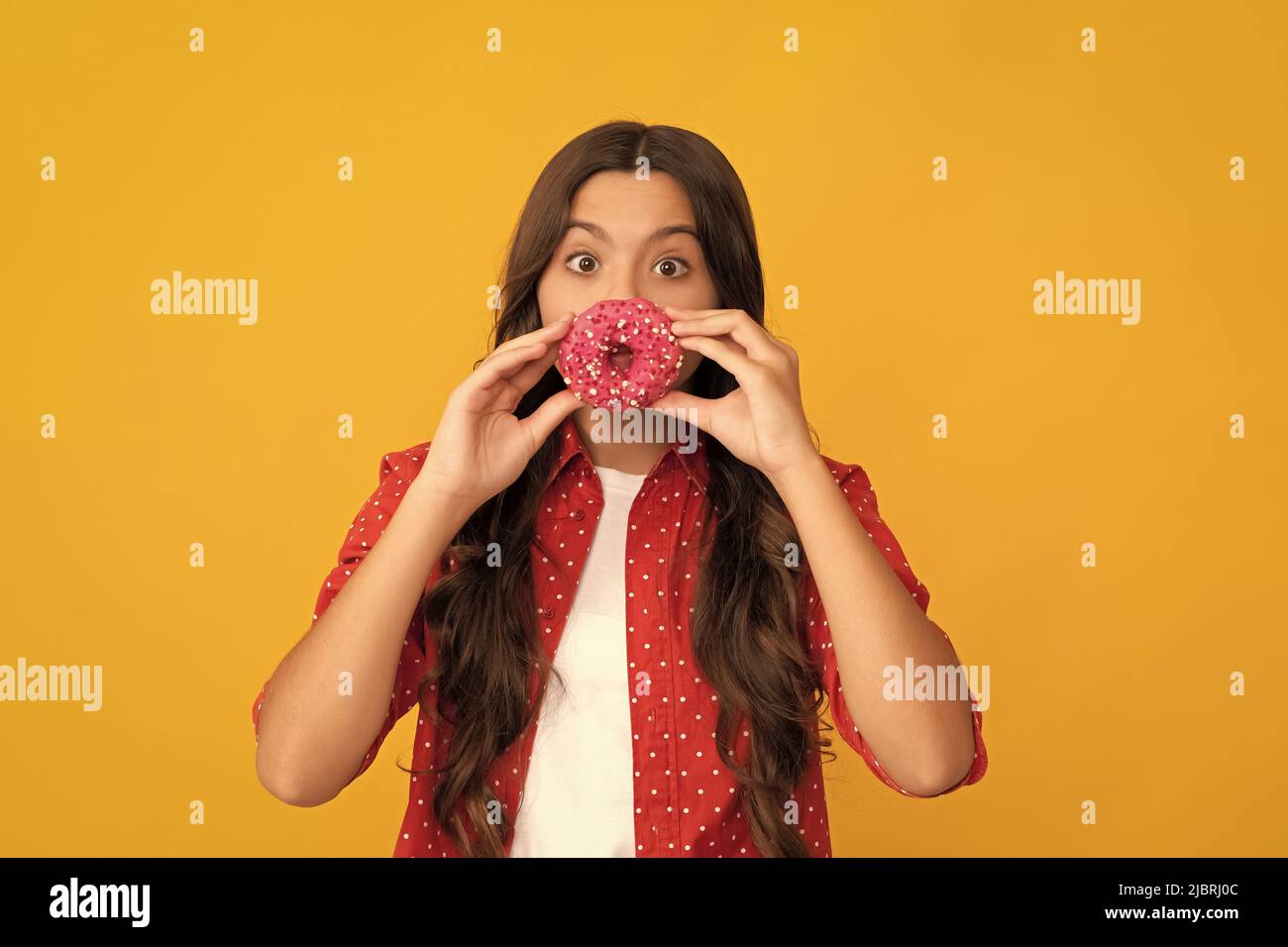 happy child having fun with sweet glazed donut, food Stock Photo - Alamy