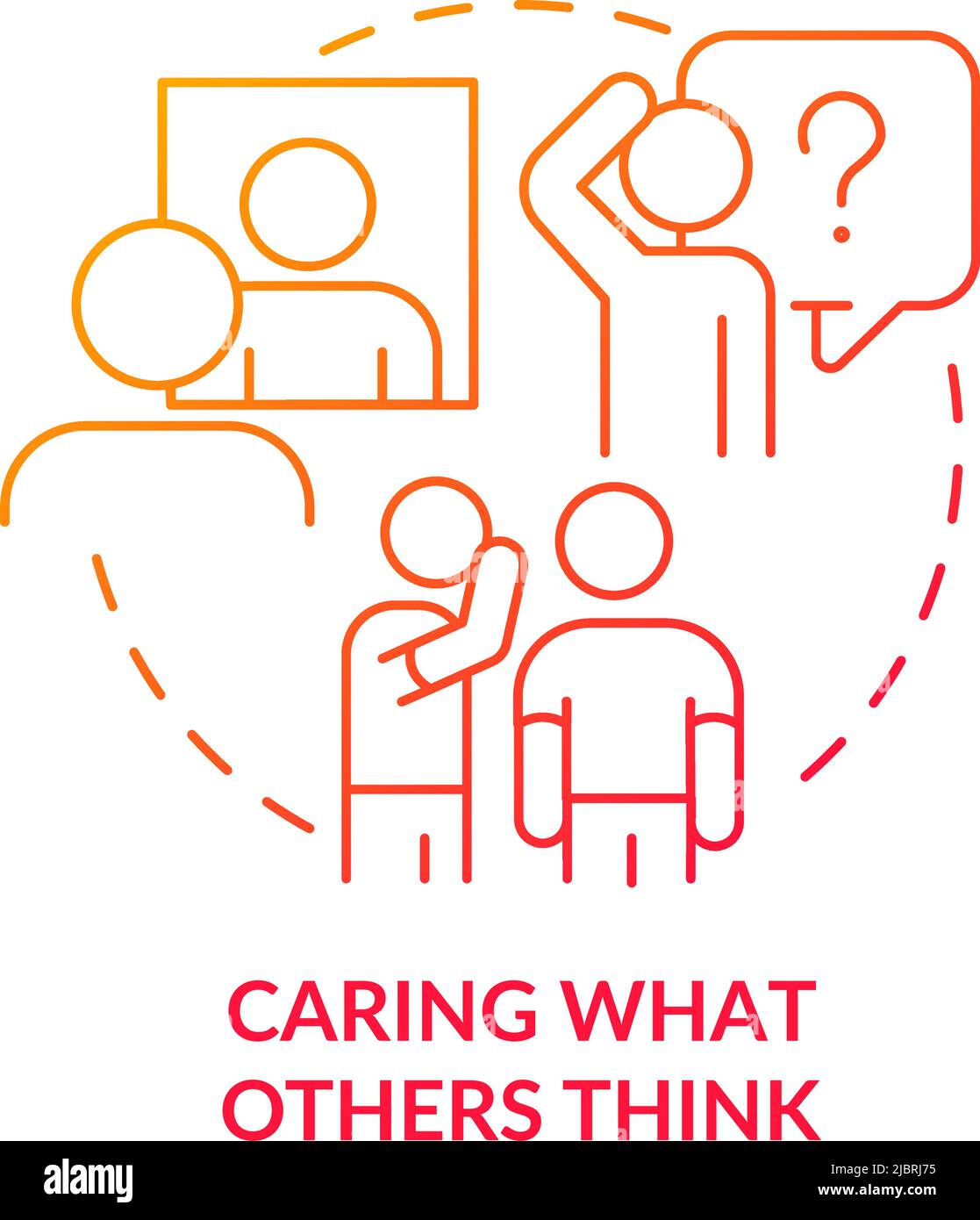 Caring what others think red gradient concept icon Stock Vector Image ...