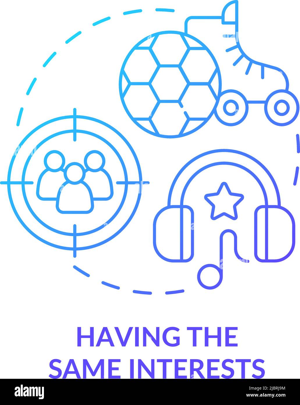 Having same interests blue gradient concept icon Stock Vector Image ...