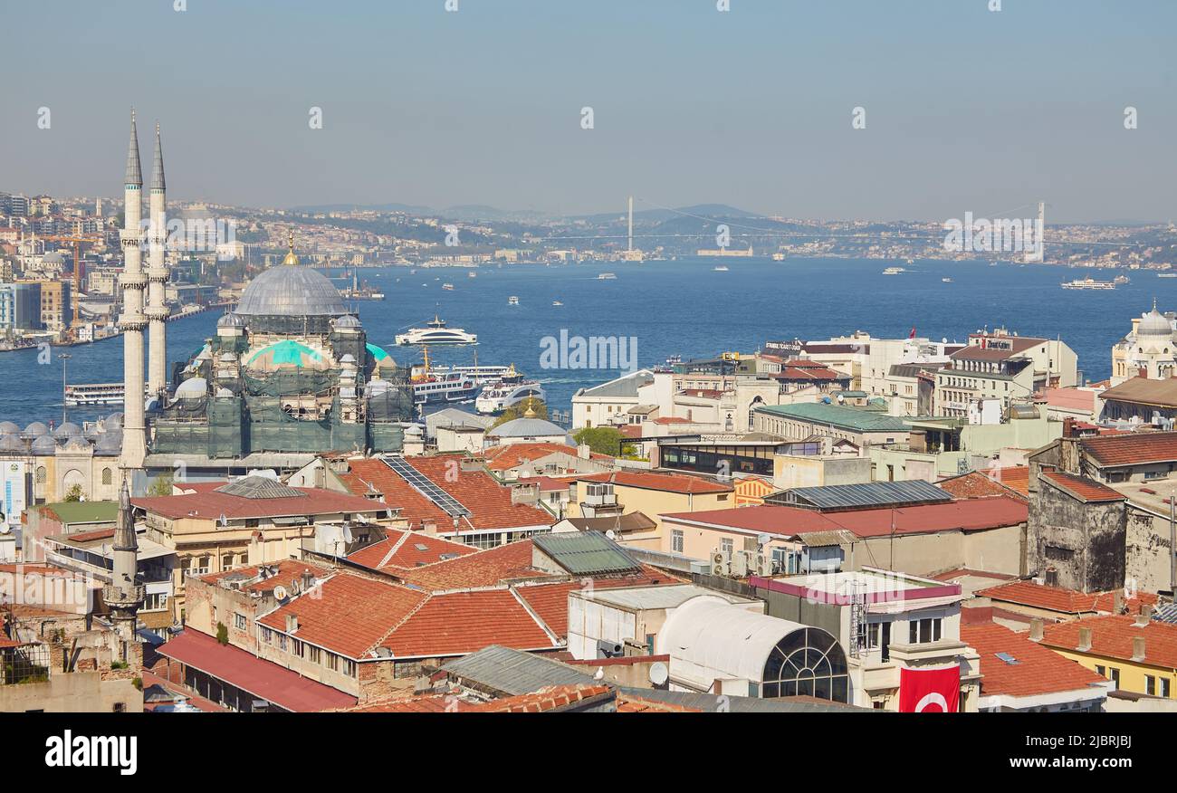 Panoramic view of Istanbul, Turkey. Istanbul through the domes and ...